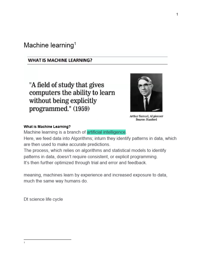 ML - Unit 1 (1) | PDF | Machine Learning | Statistical Classification