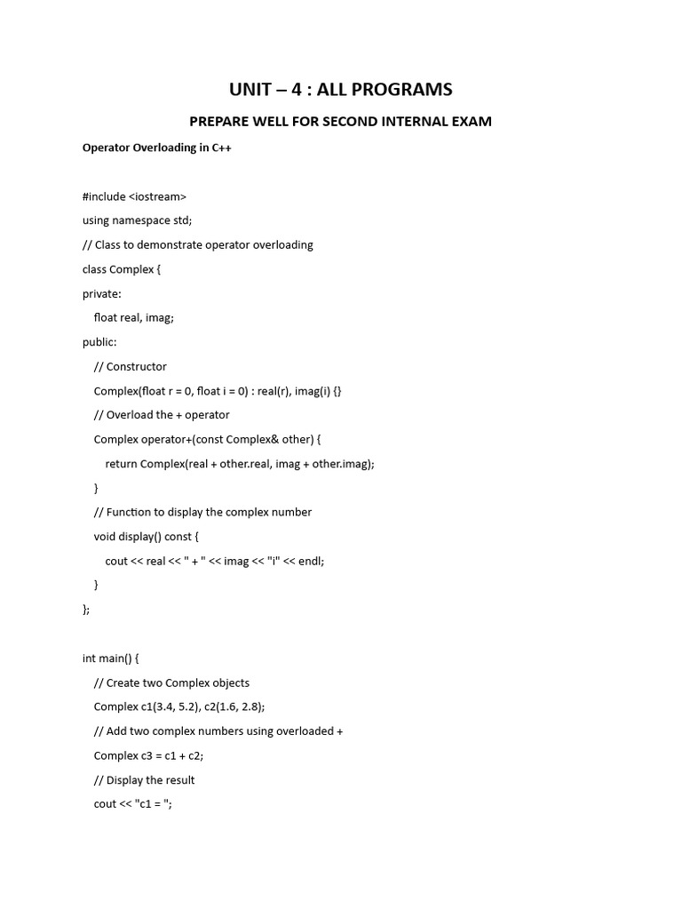 Unit 4 All Programs | PDF | Class (Computer Programming) | Inheritance (Object Oriented Programming)