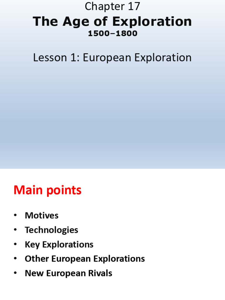 Ch. 17 Lesson 1 European - Exploration | PDF