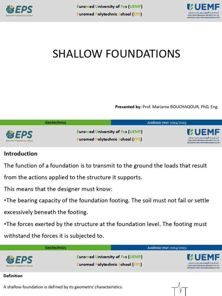 Shallow Foundations: Geotechnics Overview | PDF | Foundation ...