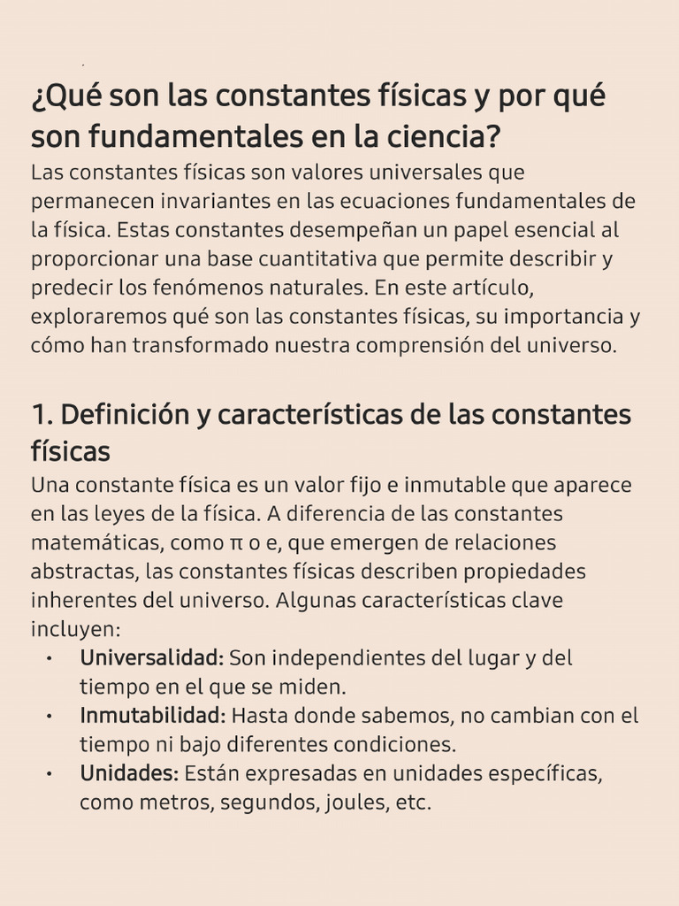 Las Constantes Físicas - 241125 - 125438 | PDF