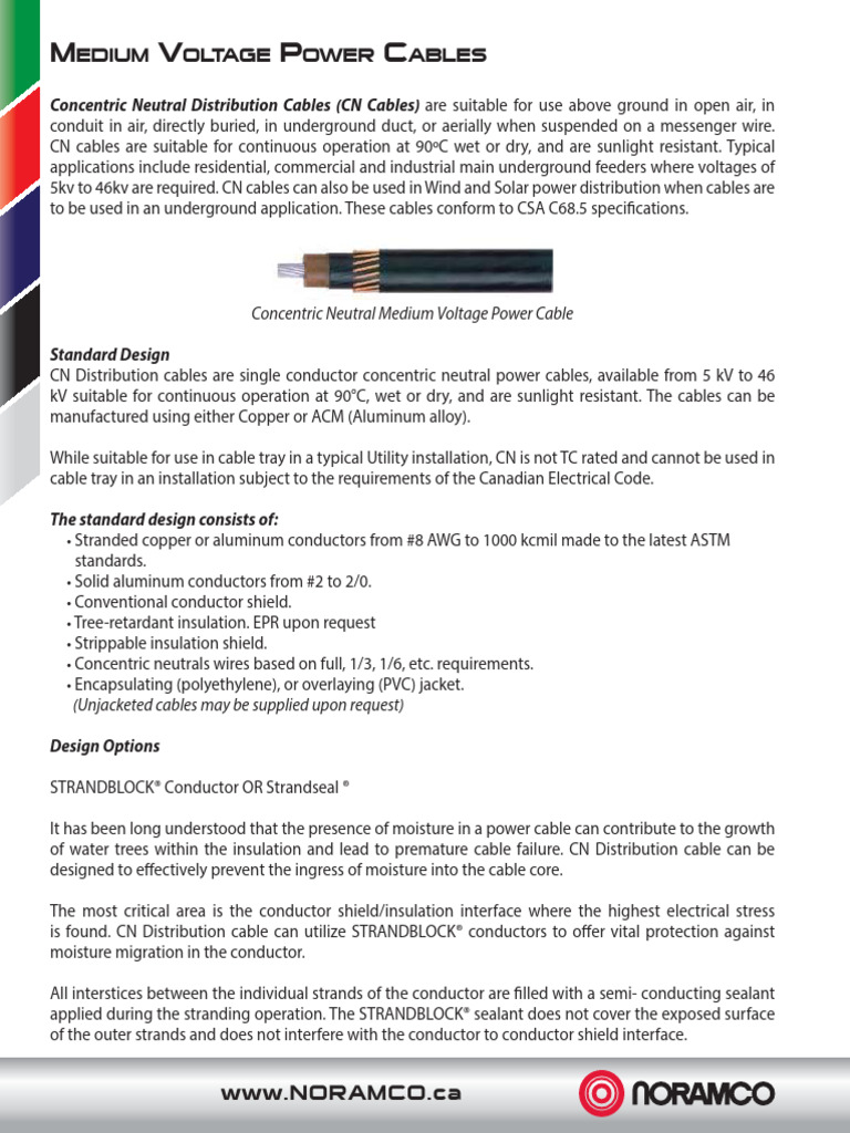 Noramco CN_Cables | PDF | Electrical Conductor | Insulator (Electricity)