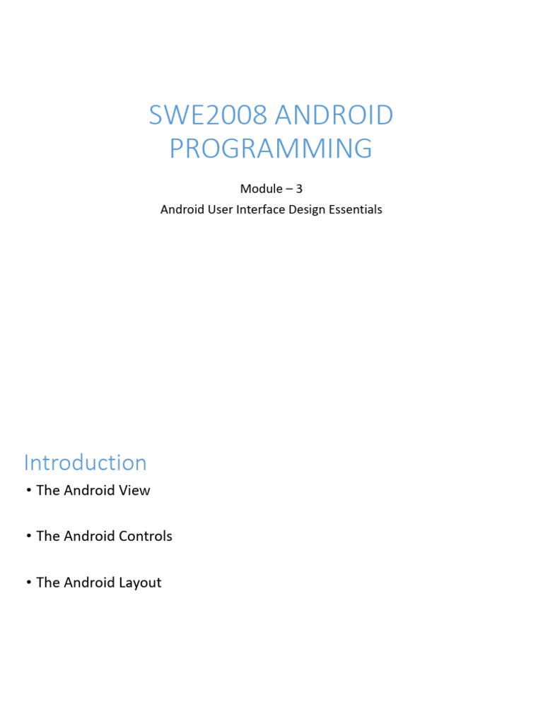 module_3 continue | PDF | Android (Operating System) | Interface ...