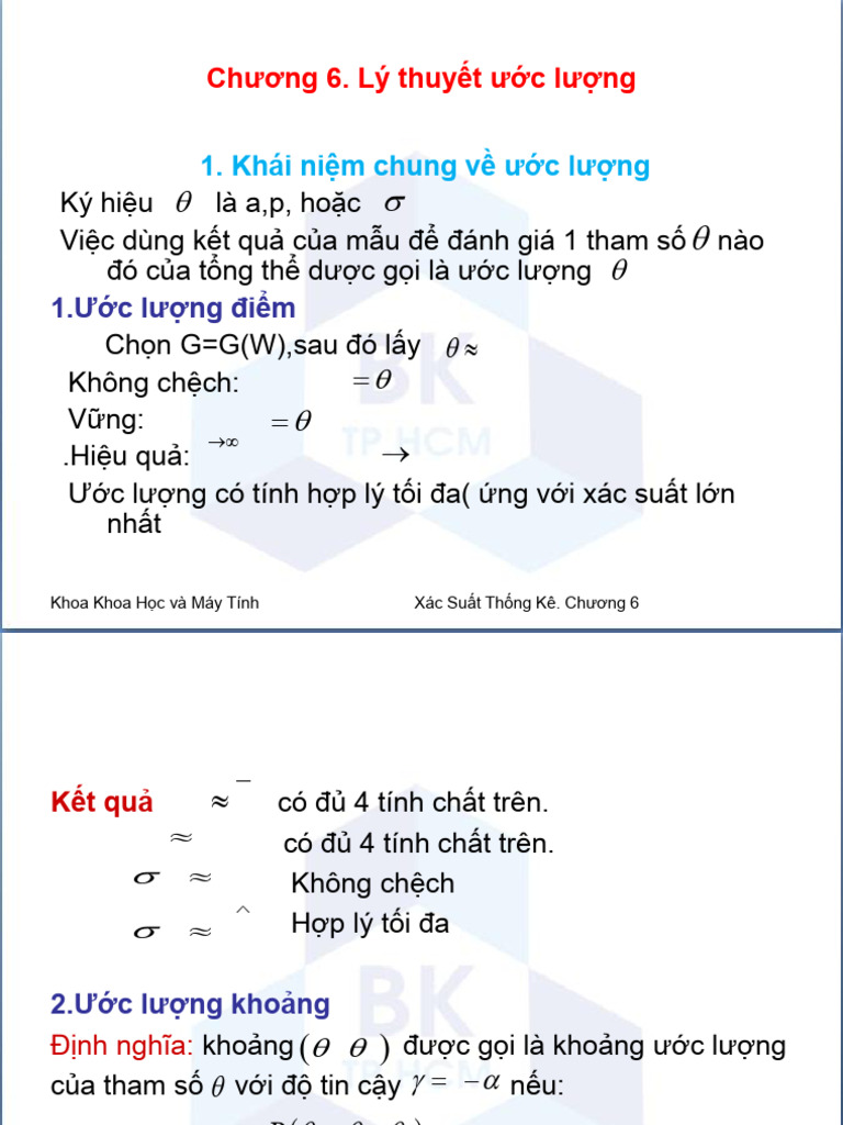 Chương 6 BAI GIANG DIEN TU XSTK | PDF