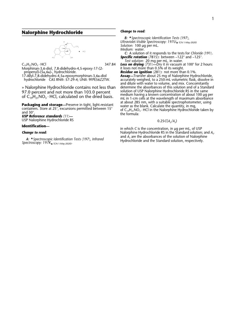 Nalorphine Hydrochloride | PDF | Absorbance | Spectroscopy