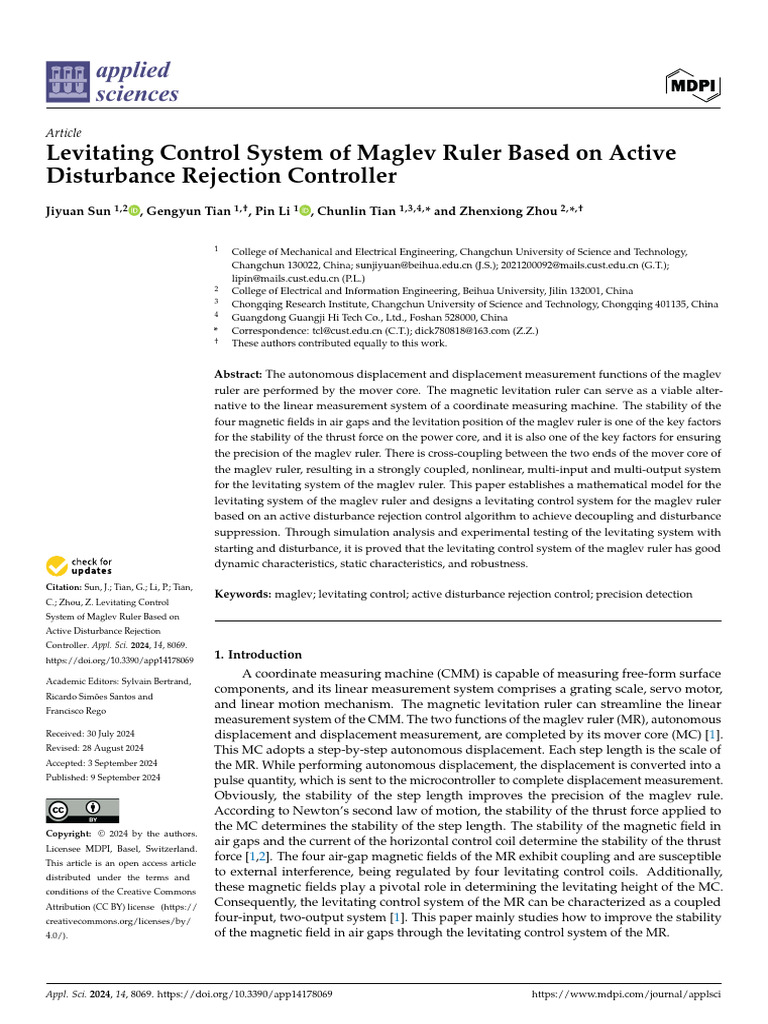 Levitating Control System of Maglev Ruler Based On | PDF | Inductor ...