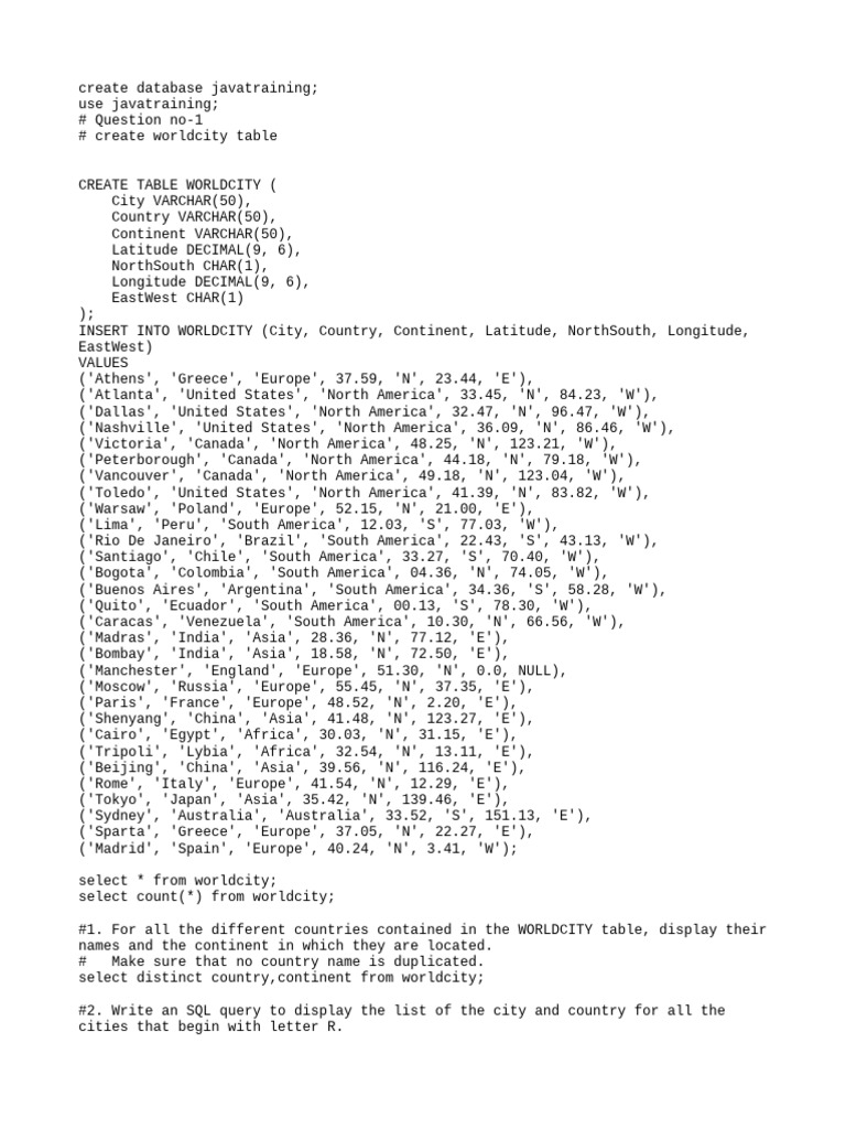 Handson 8 | PDF | South America | Software Design