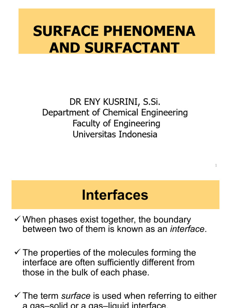 Interfacial Phenomena - EK | PDF | Adsorption | Surface Tension