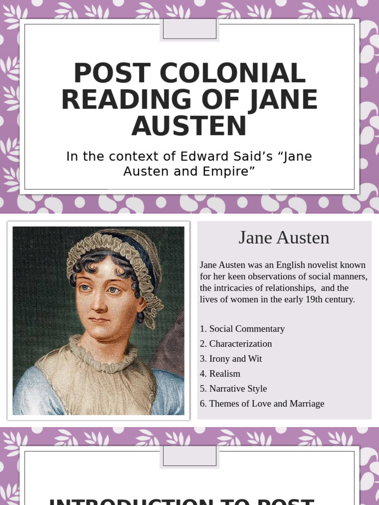 Postcolonial Reading of Jane Austen | PDF | Postcolonialism | Mansfield Park