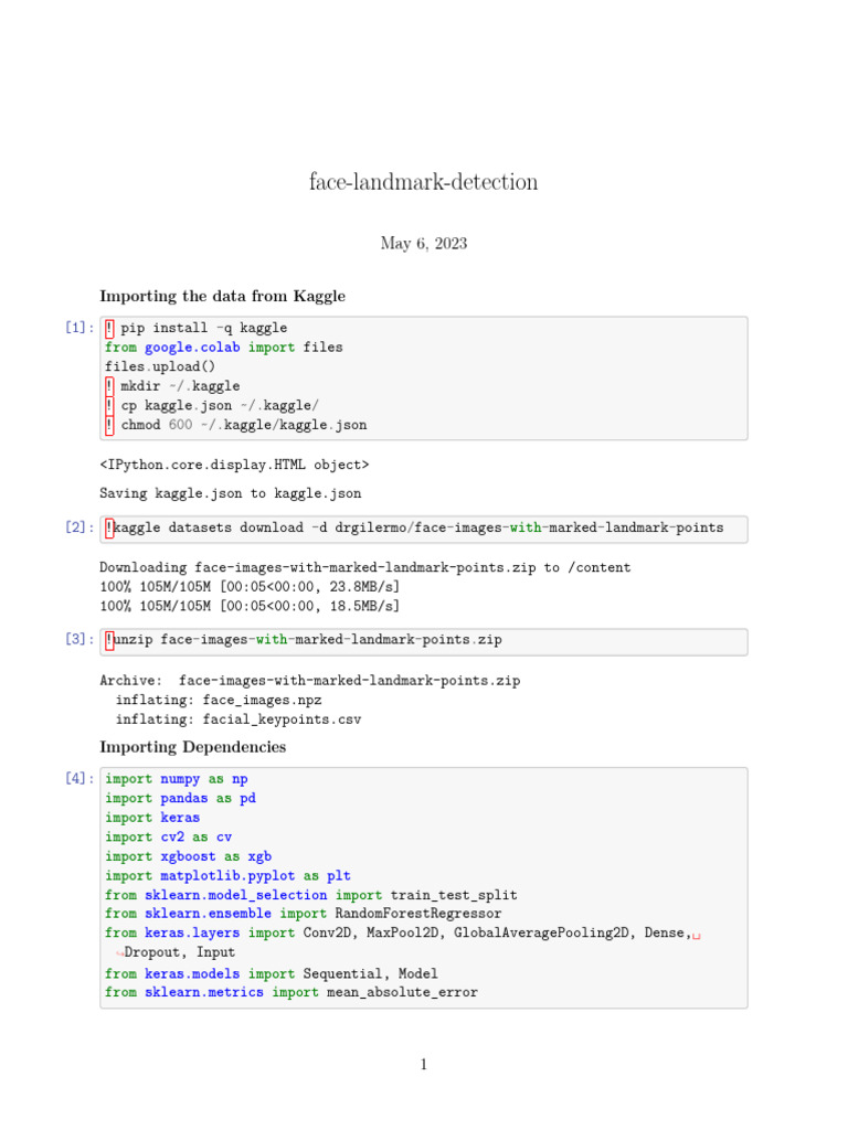 Face Landmark Detection Using CNN, Random Forest & XGBoost | PDF ...
