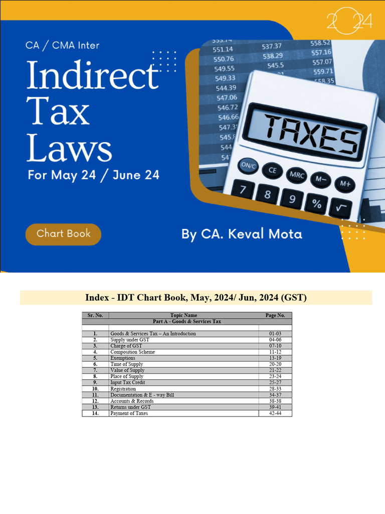 CA Inter GST Chart Book by Keval Mota | PDF | Taxes | Value Added Tax