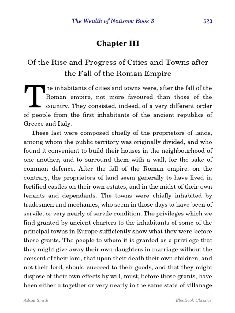 Wealth of Nations - (Chapter III) | PDF | The Wealth Of Nations | Adam Smith