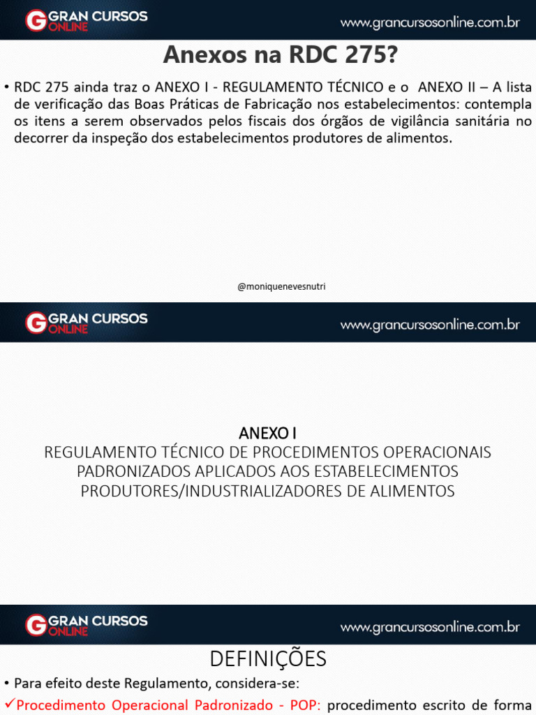 RDC 275 - Manipuladores Ii | PDF | Desperdício | Desinfetante