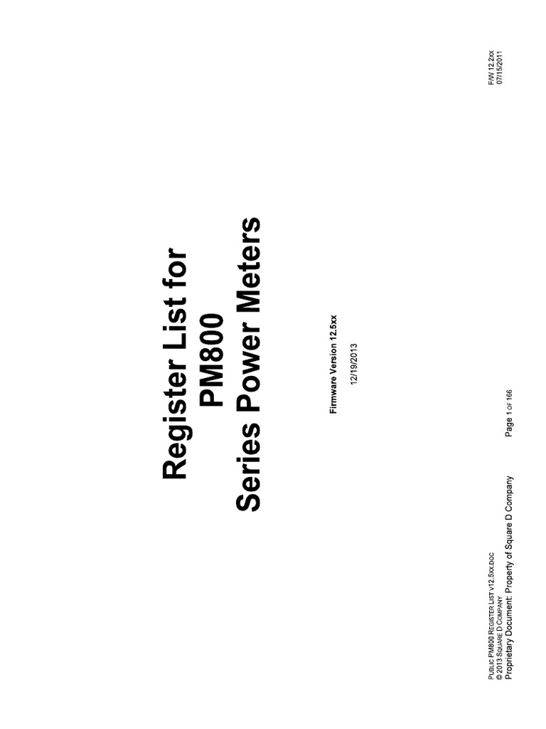 Liste des registres Modbus PM800 | PDF