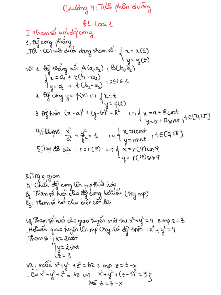 GT2 - C4.1 - Tích Phân Đư NG Lo I 1 | PDF