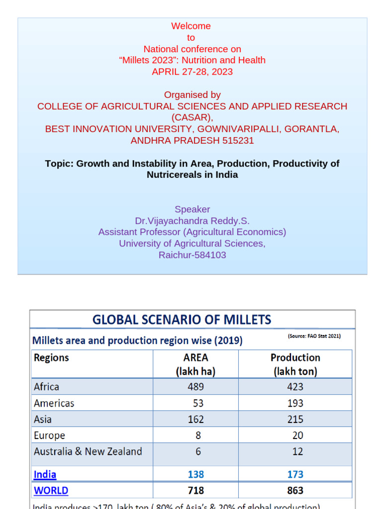 Millets 2023 Gorantala | PDF | Staple Foods | Agriculture