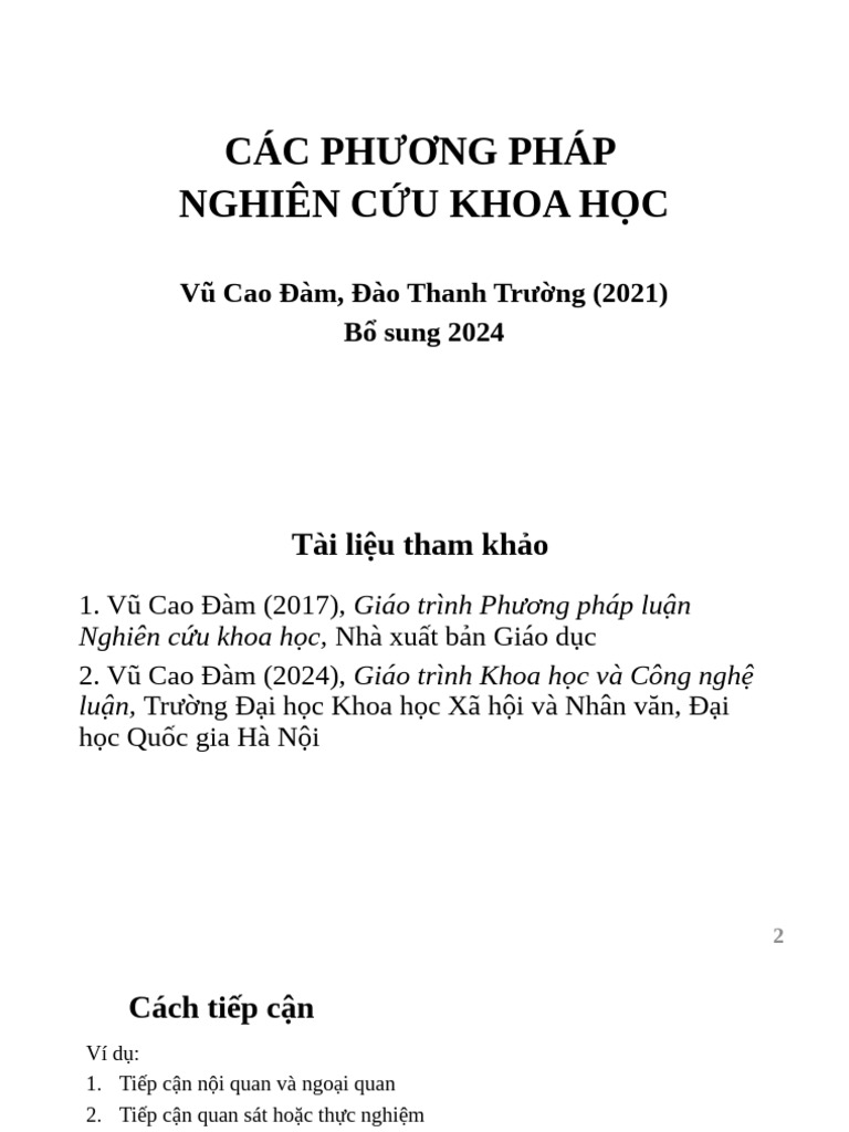 Các PPNCKH 2024. Phương Pháp Nghiên C U | PDF