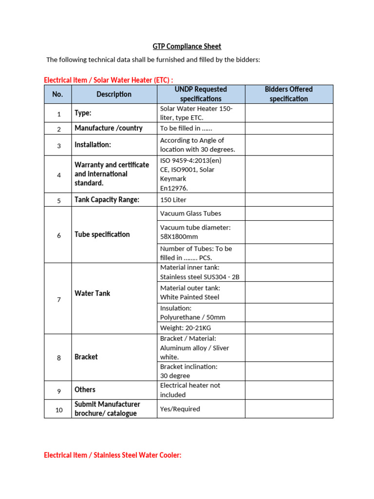 71525065_Annex 4 - Compliance Sheet | PDF | Electrical Conductor ...