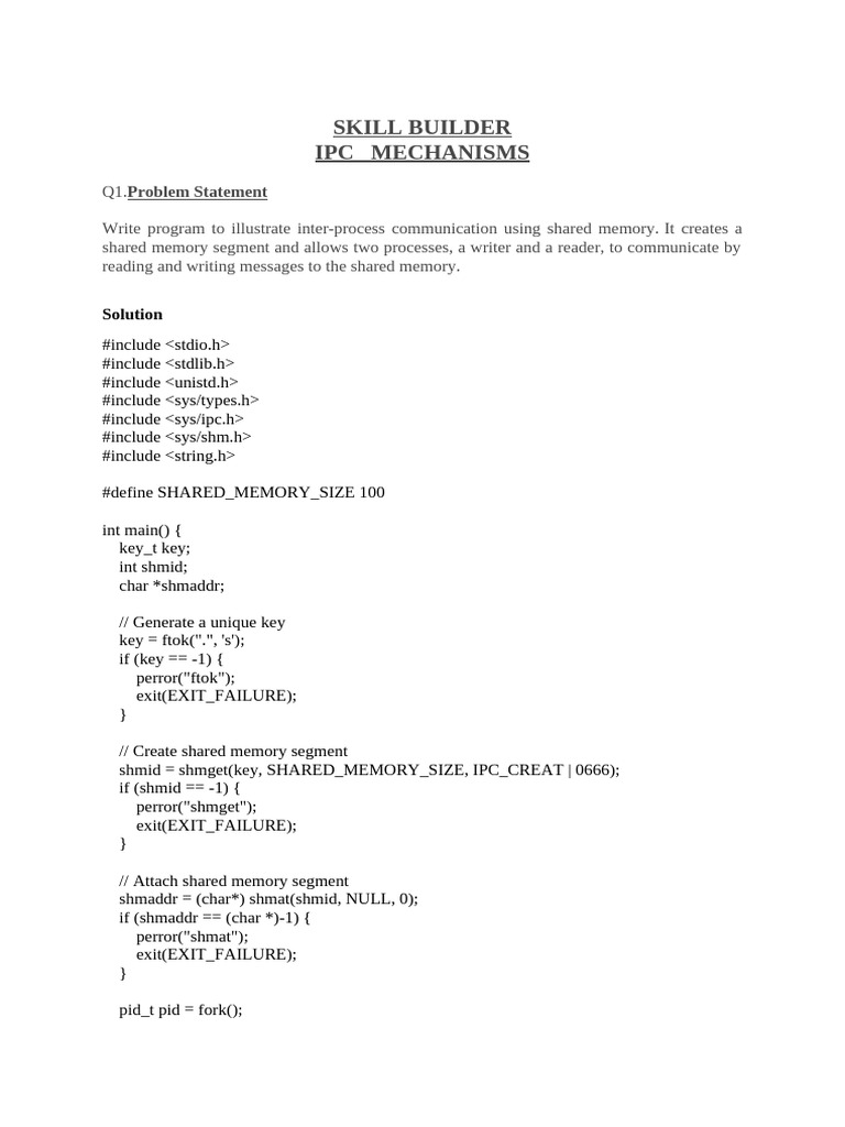 UNIT-3 SKILL BUILDER IPC MechanismS | PDF | Thread (Computing ... UNIT-3 SKILL BUILDER IPC MechanismS | PDF | Thread (Computing ...