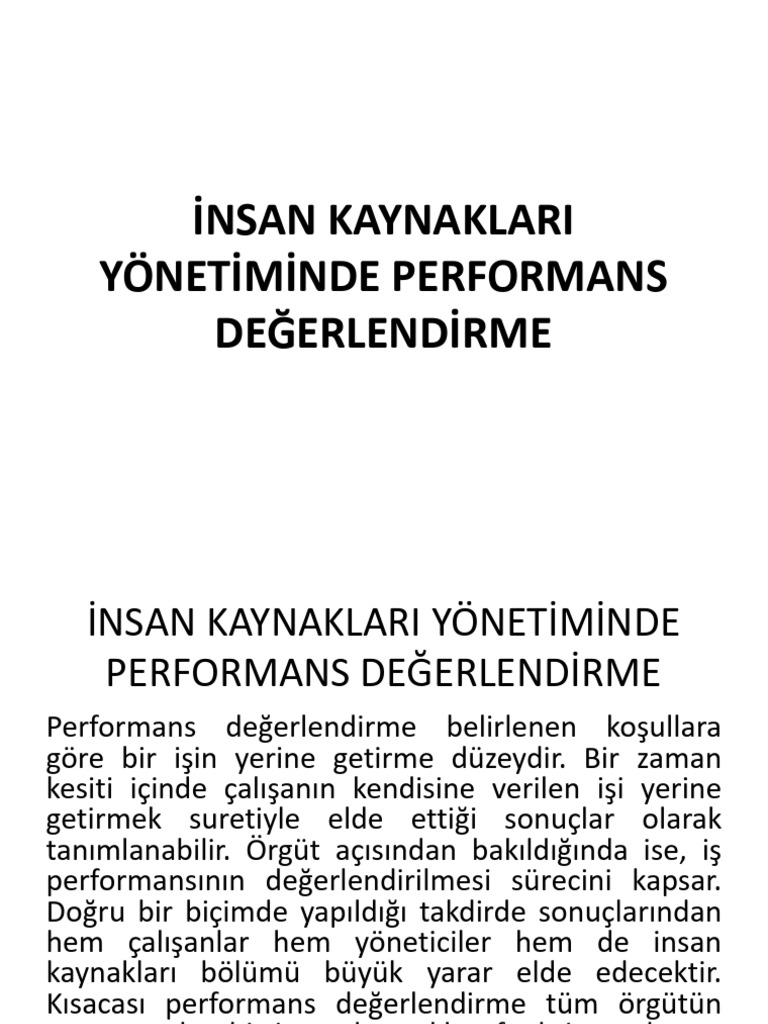 İKY Performans Değerlendirme | PDF