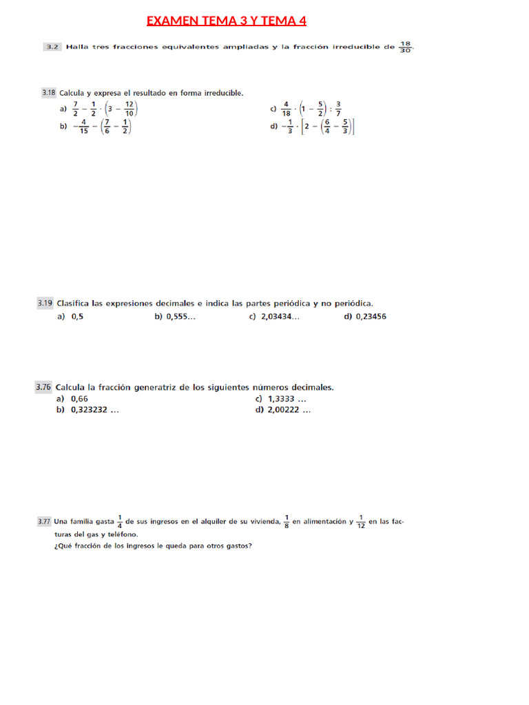 Examen t3 y t4 Sin Soluciones | PDF