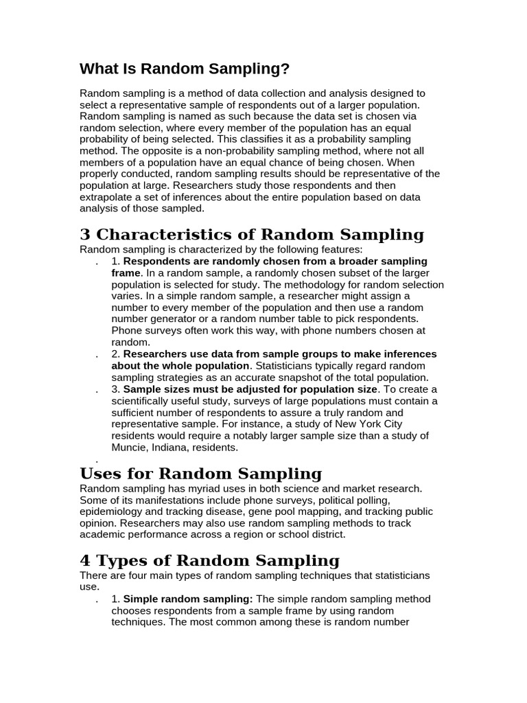 What Is Random Sampling | PDF | Sampling (Statistics) | Statistics
