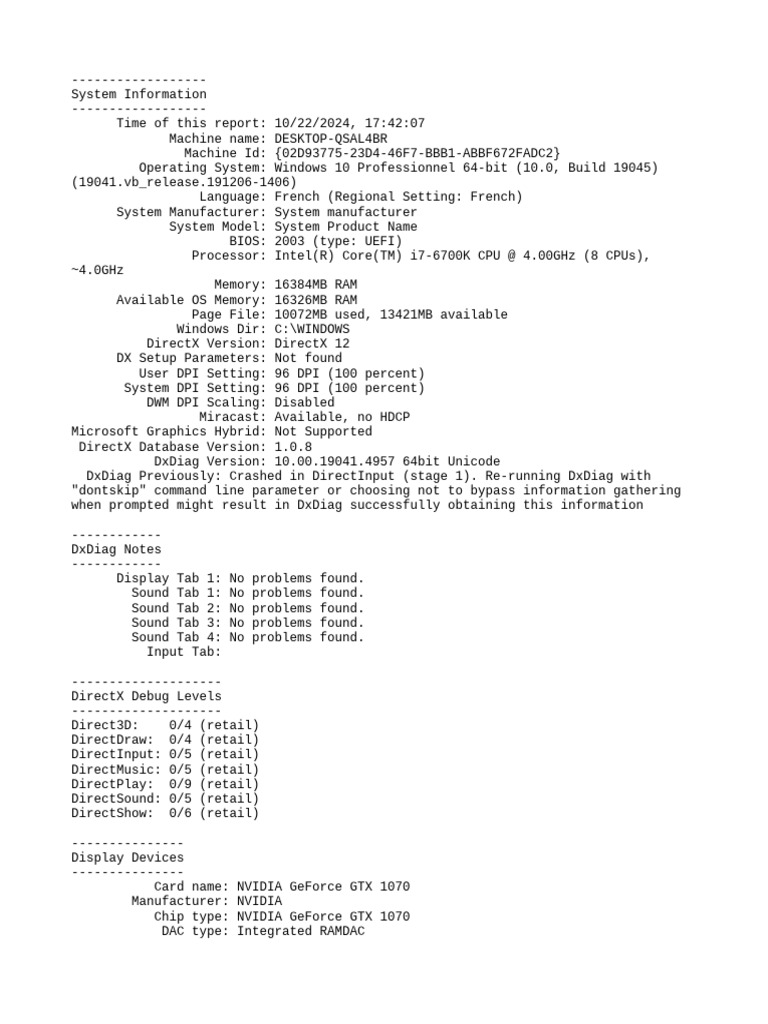 DX Diag | PDF | Device Driver | Computer Science
