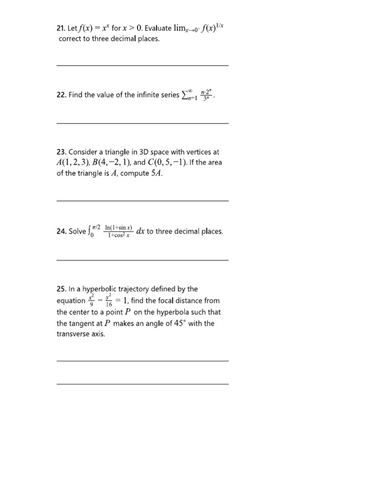 Mathematics Mock Test 1 Part 2 Pdf