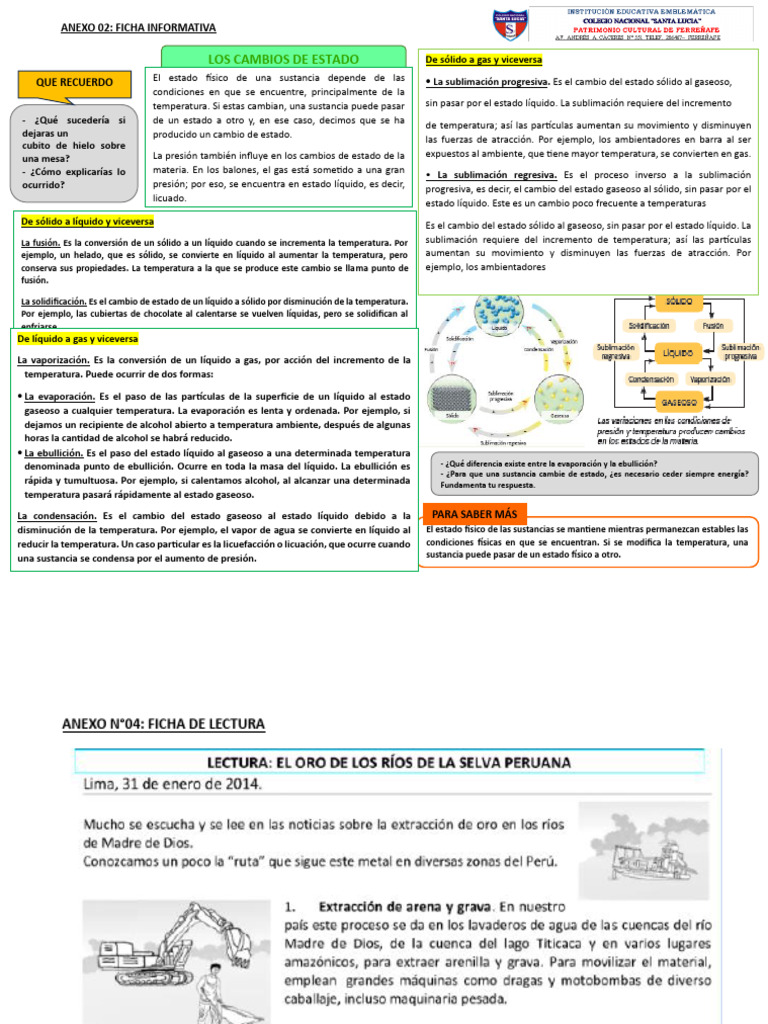 Sesion 5-I Unidad Cambios de Estados de La Materia | PDF | Gases | Líquidos