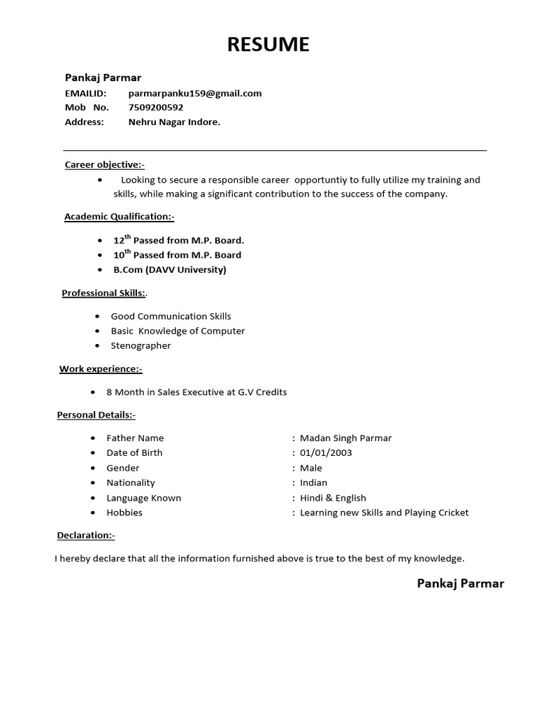 Pankaj | PDF | Career & Growth