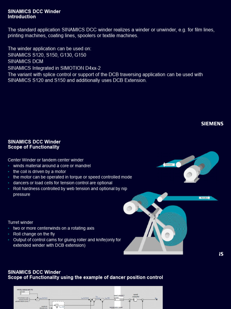 Slides Sinamics-Dcc-Winder v4 3 2 | PDF | Acceleration | Torque