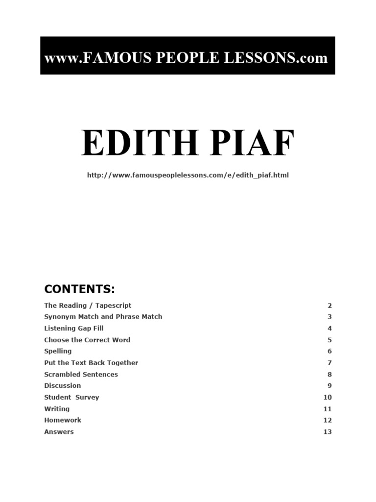 Edith Piaf | PDF