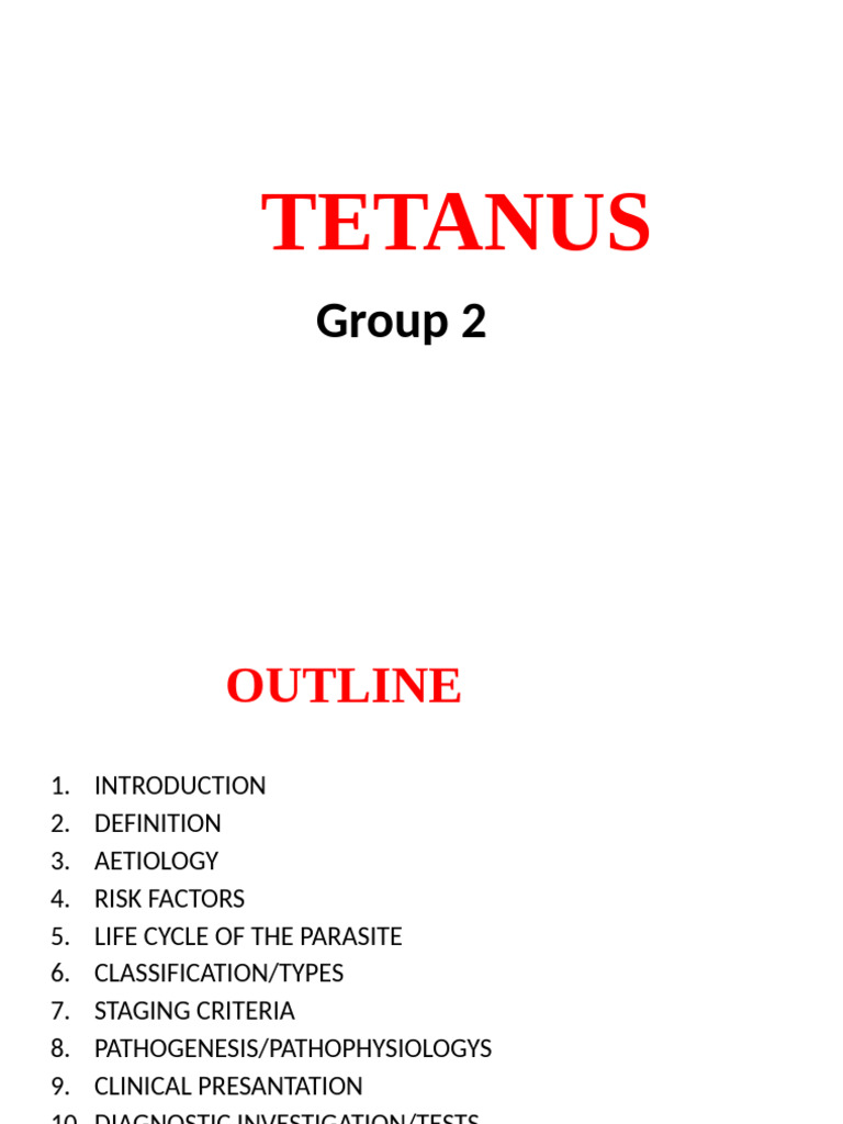 Comprehensive Guide to Tetanus | PDF | Clinical Medicine | Diseases And ...