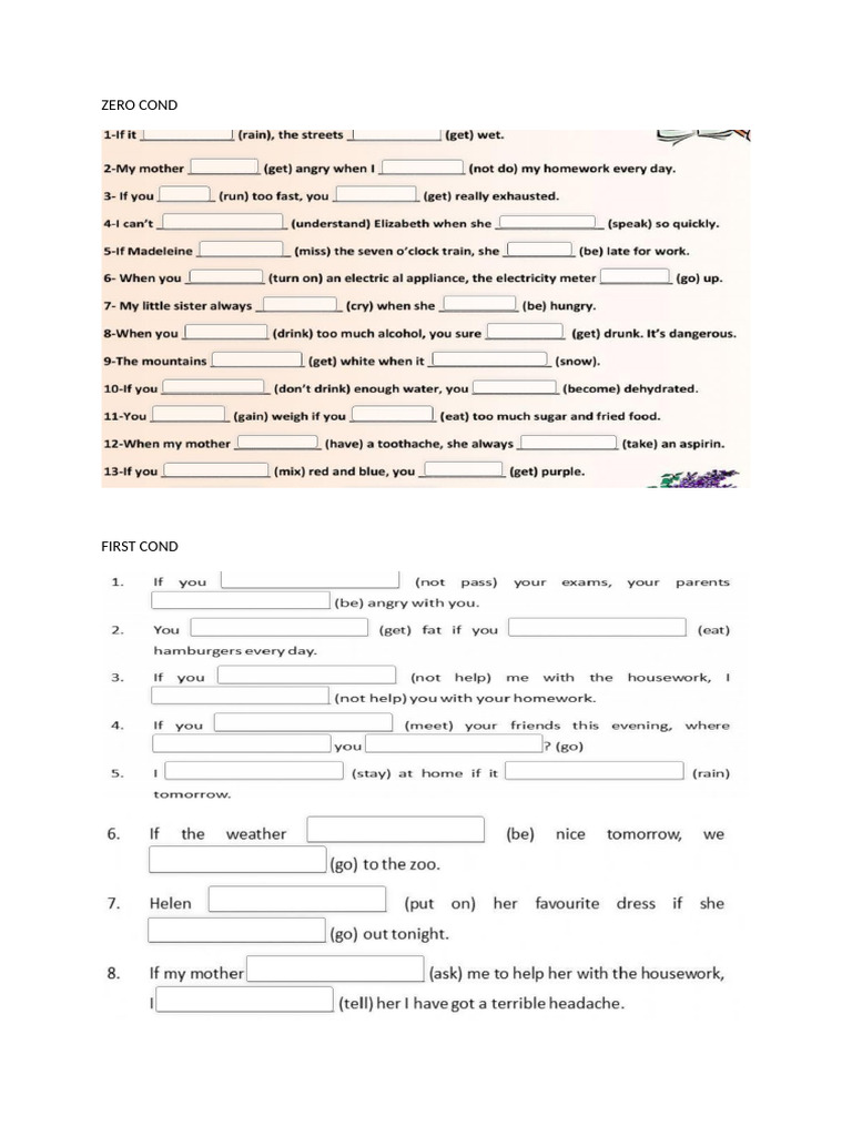 Zero Cond and First Cond | PDF