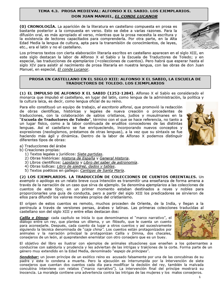 Tema 4.3. Prosa Medieval | PDF | Traducciones | Prosa