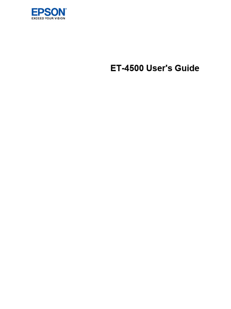 Epson ET-4500 User Manual | PDF | Printer (Computing) | Image Scanner