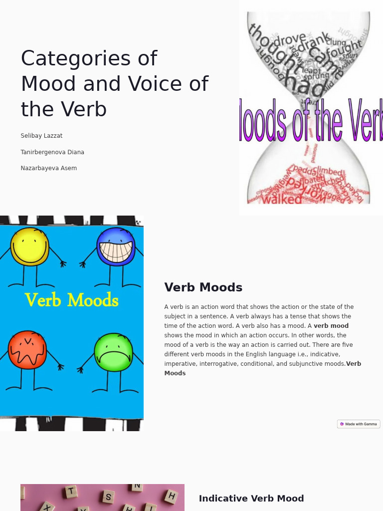 Understanding Verb Moods and Voices | PDF | Verb | Subject (Grammar)