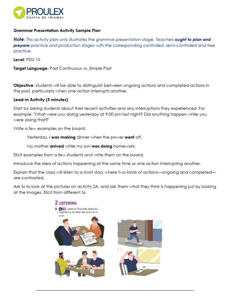 Sample Grammar Presentation Activity Plan | PDF | Cognition | Human Communication