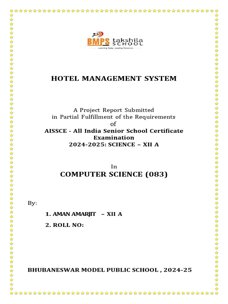 Hotel-Management-Report Bmps | PDF | Trousers | Computer Architecture