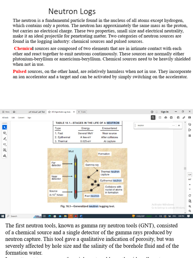 8 Neutron Log Pdf Neutron Atomic Nucleus