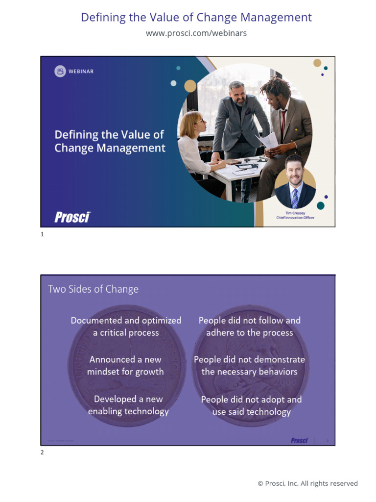 Prosci Defining Value of Change Management Slides 2022 | PDF | Change ...