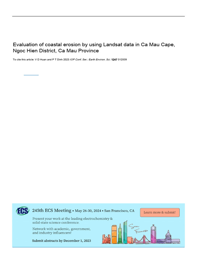 Evaluation of Coastal Erosion by Using Landsat Dat | PDF | Geographical Technology | Earth Sciences