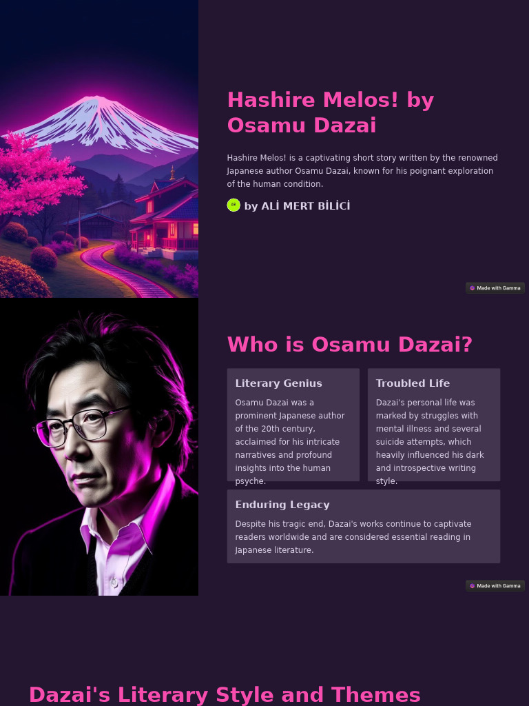 Hashire Melos by Osamu Dazai | PDF | Narrative