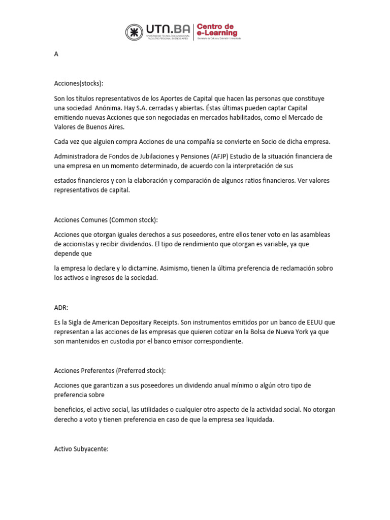 Diccionario de Bolsa | PDF | Opción (Finanzas) | Bolsa