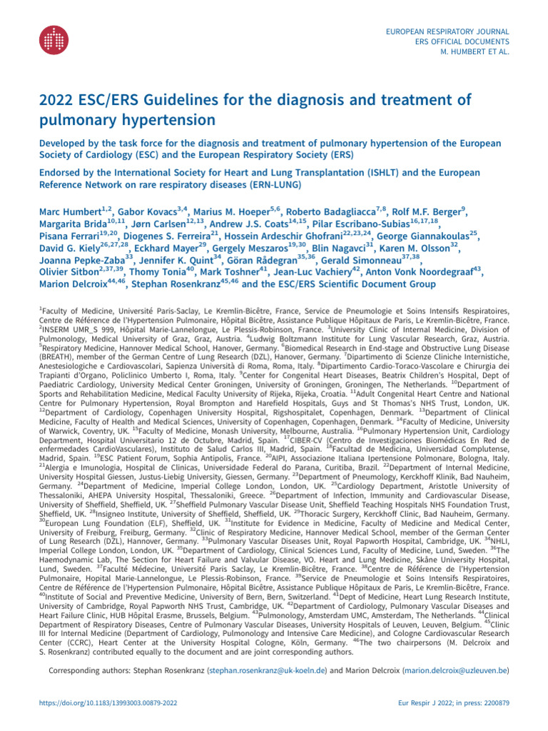 PAH Guidelines | PDF | Hypertension | Diseases And Disorders