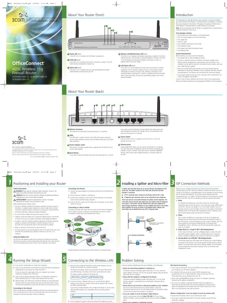 3com Office Connect Install Guide | PDF | Wireless Lan | Computer Network