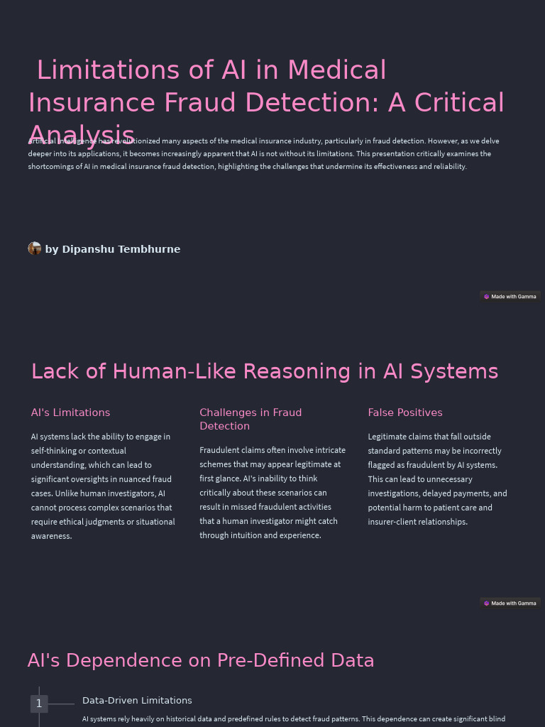 Limitations of AI in Medical Insurance Fraud Detection A Critical Analysis | PDF | Artificial ...