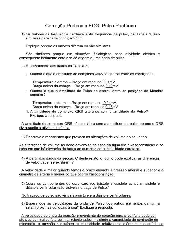 Correção Protocolo ECG Pulso Periférico | PDF | Coração ...
