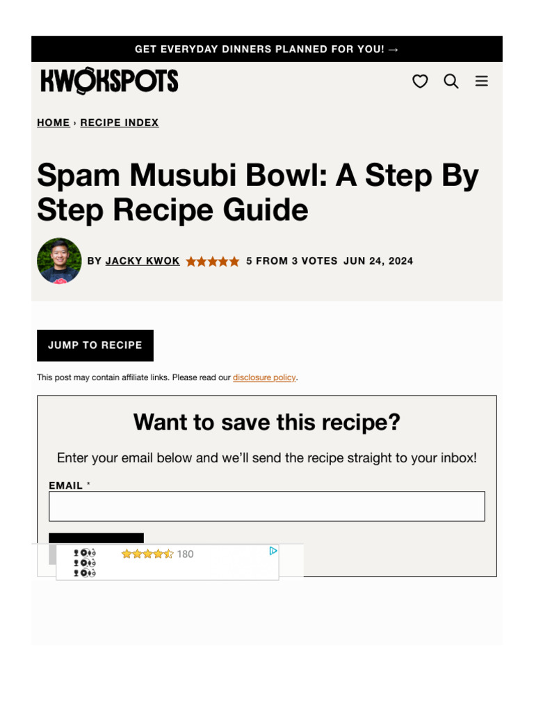 Spam Musubi Bowl Recipe by Jacky Kwok | PDF | Japanese Cuisine ...