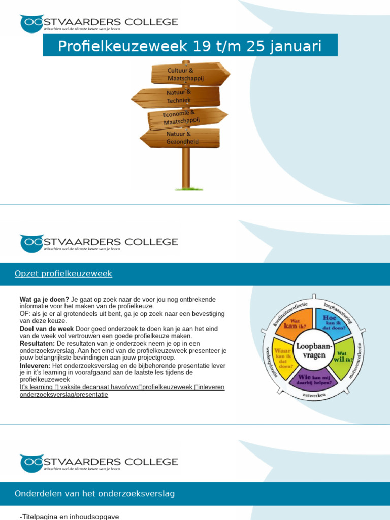 Powerpoint Introductie Profielkeuzeweek Tijdens Mentorles | PDF